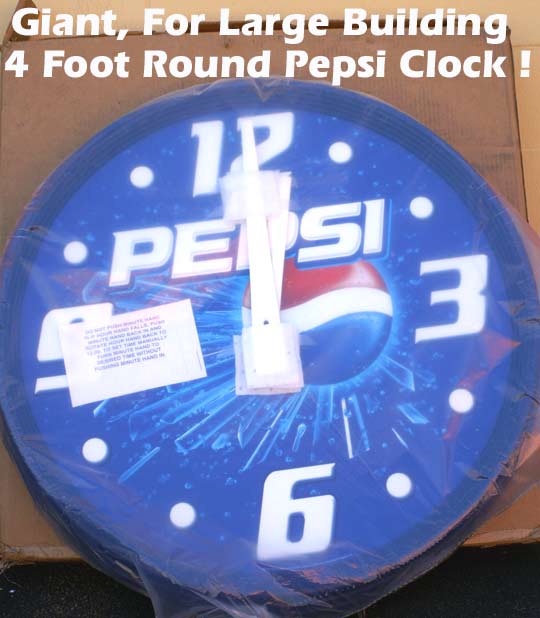StockWarehouse.cntr.us - Giant Pepsi Cola 4 Foot Round Clock